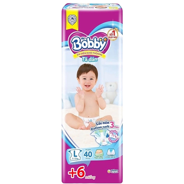 Bobby Soft And Dry Tape Diapers L40+6 (9-13kg) | BLUETHUNDER JOINT ...