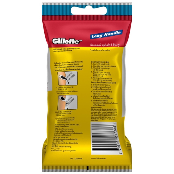 Gillette Super Thin Razor With Comfort Grip Handle (5+1 Pack ...