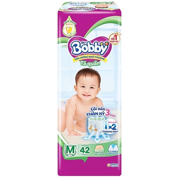 Bobby Super Thin Dry And Breathable Diaper Pants M42 (6-11Kg ...