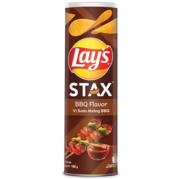 Lay's Stax BBQ Grilled Ribs Flavor Potato Chips 160g | BLUETHUNDER ...