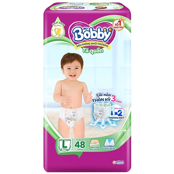 Bobby Super Thin Dry And Breathable Diaper Pants L48 (9-13Kg ...