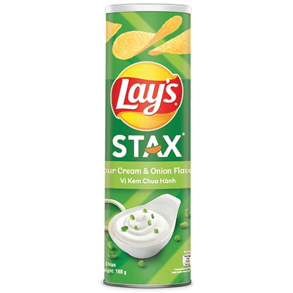 Lay's Stax Sour Cream and Onion Flavor Potato Chips 160g | BLUETHUNDER ...