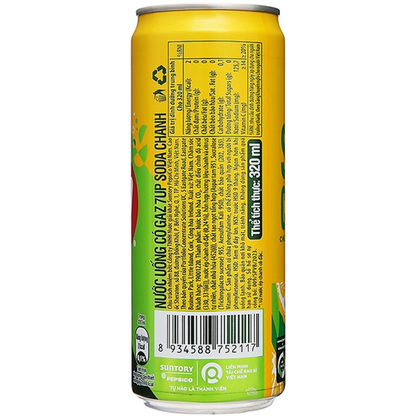 7 Up Lemon Soda Soft Drink Can 320ml | BLUETHUNDER JOINT STOCK COMPANY