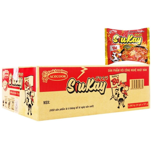Acecook - SiuKay Instant Noodles Beef Flavour Pack 127gr | BLUETHUNDER ...