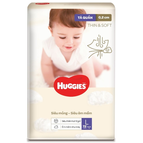 Huggies Thin & Soft Diaper Pants L72 (9-14kg) | BLUETHUNDER JOINT STOCK ...