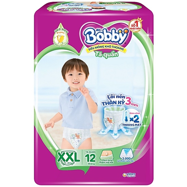 Bobby Super Thin Dry And Breathable Diaper Pants XXL12 (15-25Kg ...