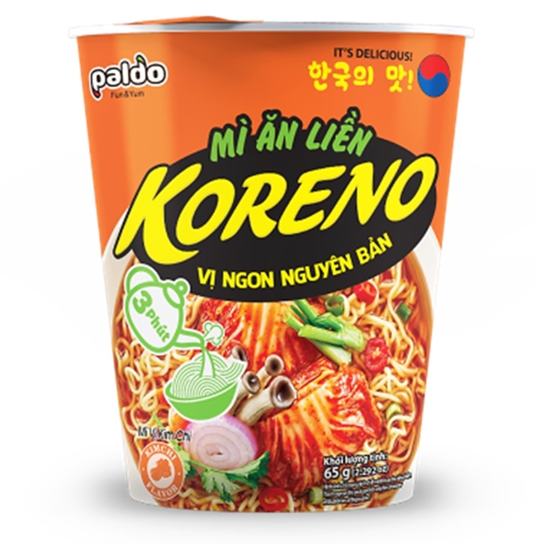 Koreno Cup Noodles - Kimchi Flavor 65g | BLUETHUNDER JOINT STOCK COMPANY