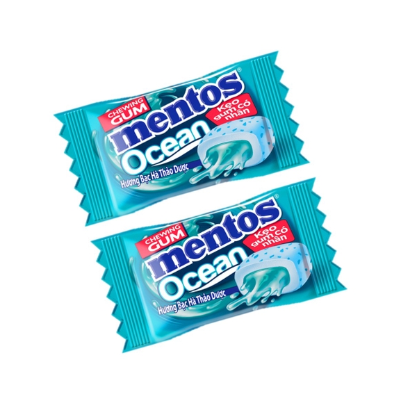 Sing Gum Mentos Ocean with Herbal Mint Filling 280g - 74 Pieces ...