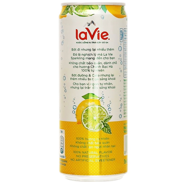 La Vie Sparkling Lemon Vanilla Flavored Carbonated Drink 330ml ...