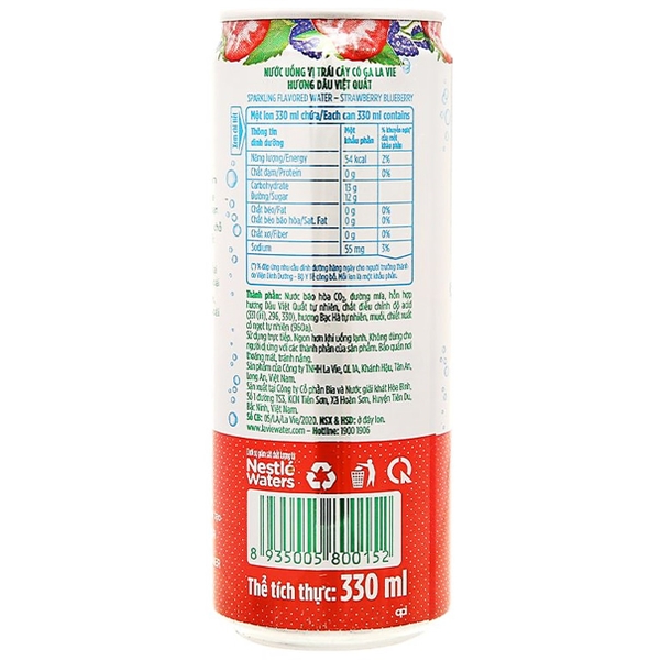 La Vie Sparkling Strawberry Blueberry Flavored Carbonated Drink 330ml ...
