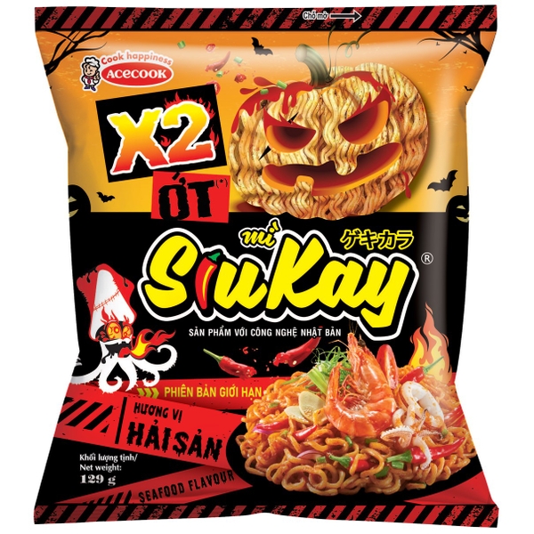 Acecook - SiuKay Instant Noodles Seafood Spicy X2 Flavour Pack 129gr ...