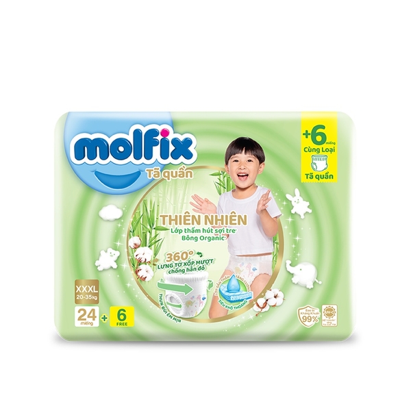 Molfix Natural Diaper Pants Size XXXL 20kg-35kg (22 pads) | BLUETHUNDER ...