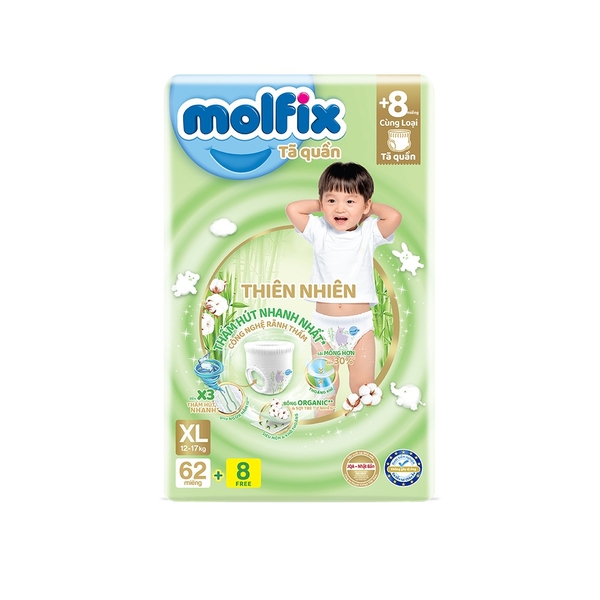 Molfix Natural Diaper Pants Size XL 12kg-17kg (62 pads) | BLUETHUNDER ...