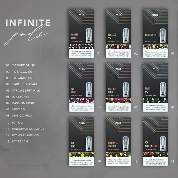 KIZZ Infinite Pods (2ml) | Pod vị Kizz Infinite | Dùng được cả máy RELX ...