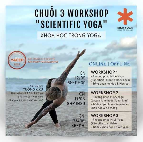 CHUỖI 3 WORKSHOP VỀ "KHOA HỌC TRONG YOGA" - Kiku Yoga