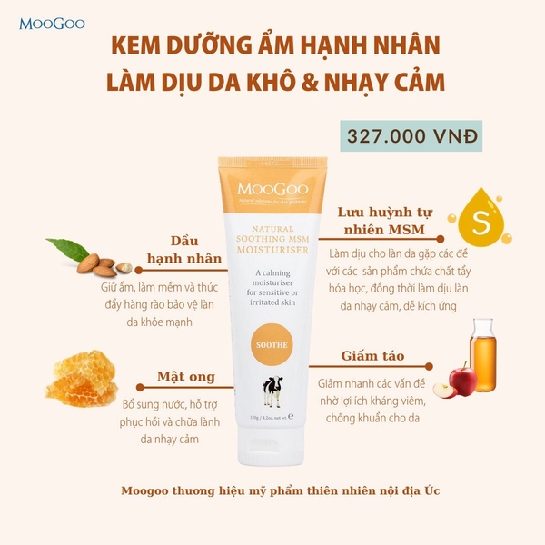 Kem dưỡng ẩm hạnh nhân làm dịu da khô&nhạy cảm Moogoo Đồ Sơ Sinh Cao Cấp | Thế giới cho mẹ và bé ...