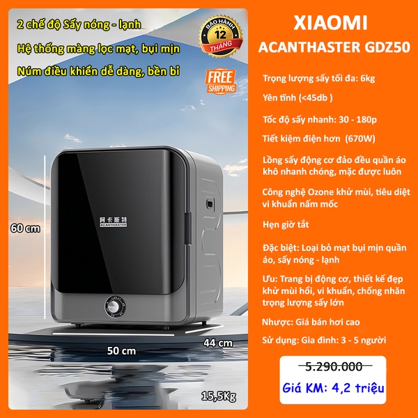 Máy sấy quần áo Xiaomi Acanthaster GDZ50