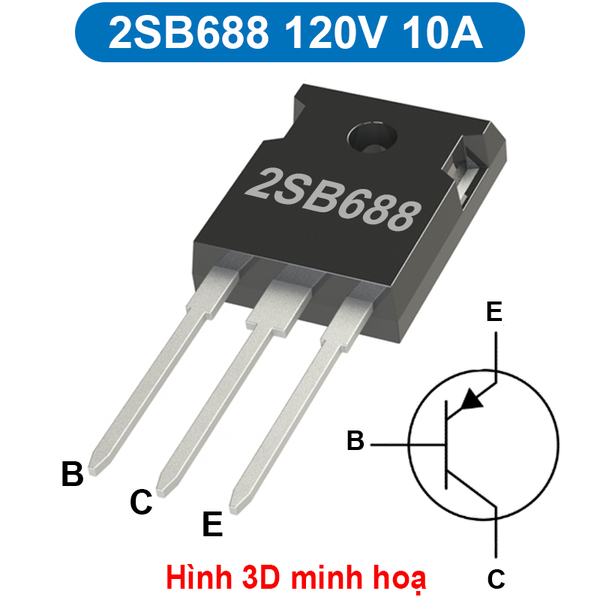 Transistor BJT loại PNP 2SB688 120V 10A TO-3P
