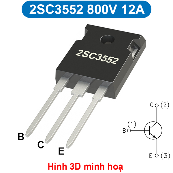 Transistor BJT NPN 2SC5200 / 2SC3552 / 2SD718 chân cắm TO-3P