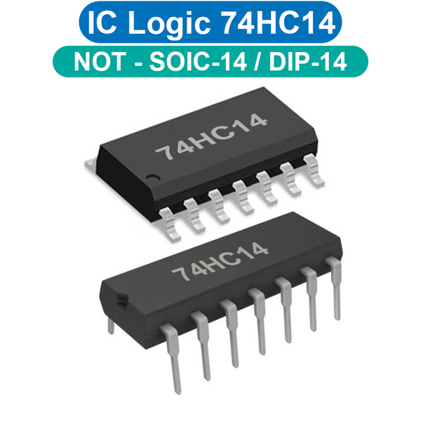 (10 con) IC Logic cổng NOT nghịch đảo tín hiệu Hex Schmitt Trigger 74HC14 chân cắm / chân dán