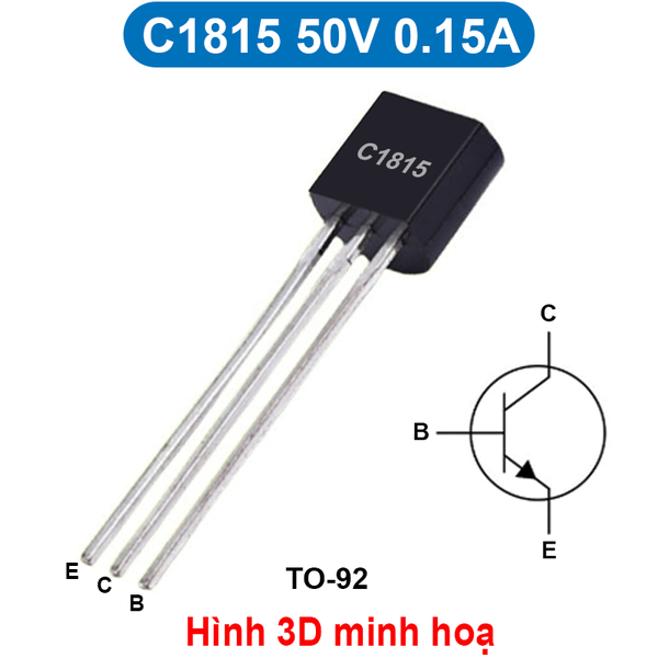 (50 con) Transistor BJT NPN C1815 / C828 / D468…chân cắm TO-92