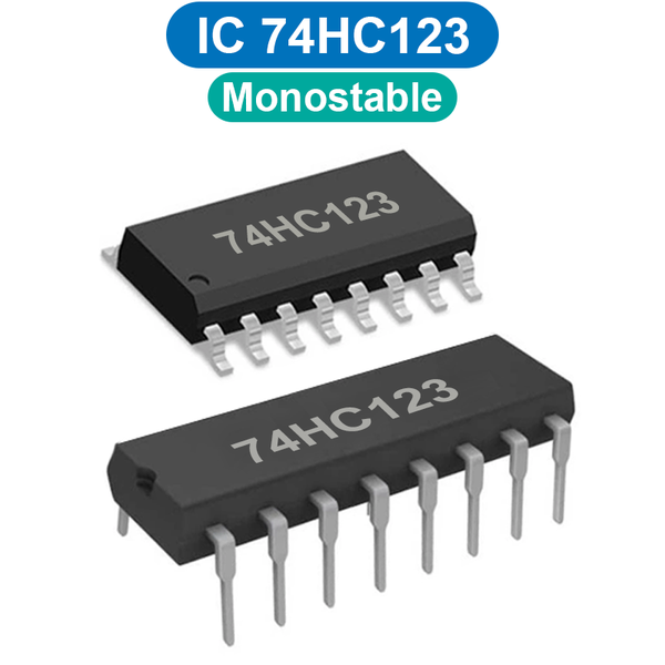 IC Monostable Multivibrator 74HC123 chân cắm / chân dán