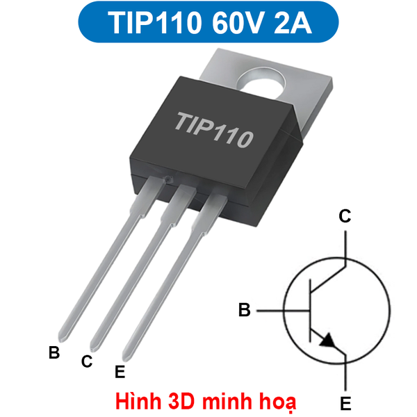(5 con) Transistor Darlington NPN TIP110 / TIP120 / TIP122 5A chân cắm TO-220
