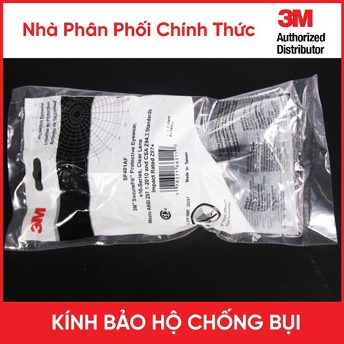 Kính bảo hộ 3M SF401AF chống bụi, chống đọng sương, chống trầy xước ...