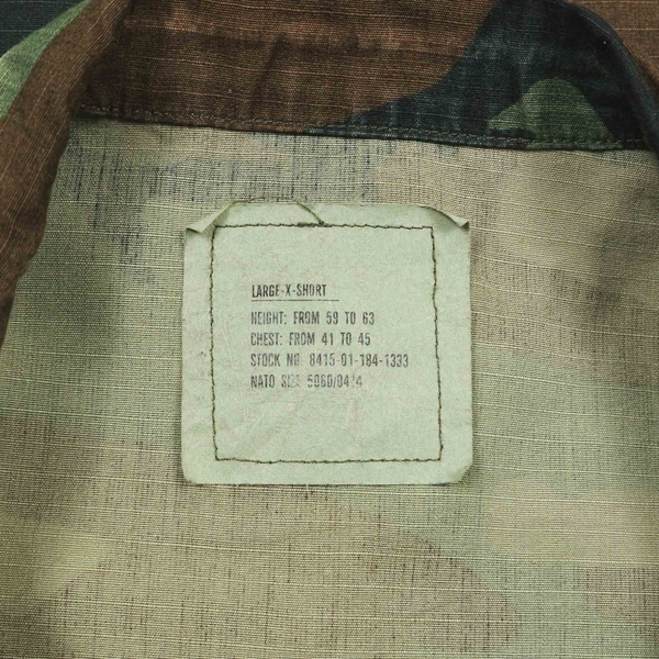 80s U.S. Army BDU Woodland Camo Jacket Size L