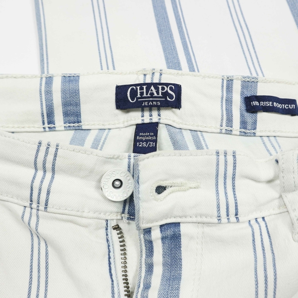 Chaps by Ralph Lauren Striped Denim Flared Jeans Size 31