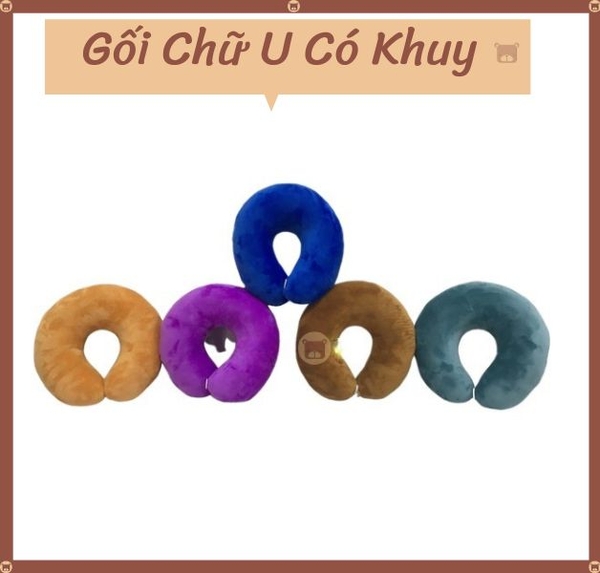 Gối Chữ U có Khuy Thú Bông Hoa Thái