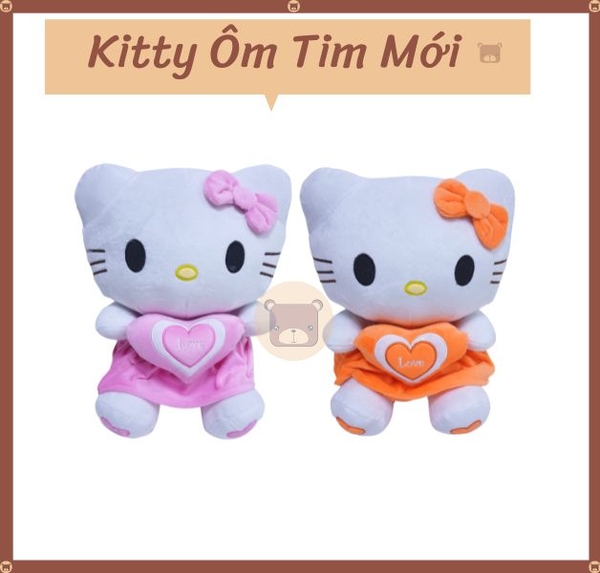 Mèo Kitty Ôm Tim Mới Thú Bông Hoa Thái