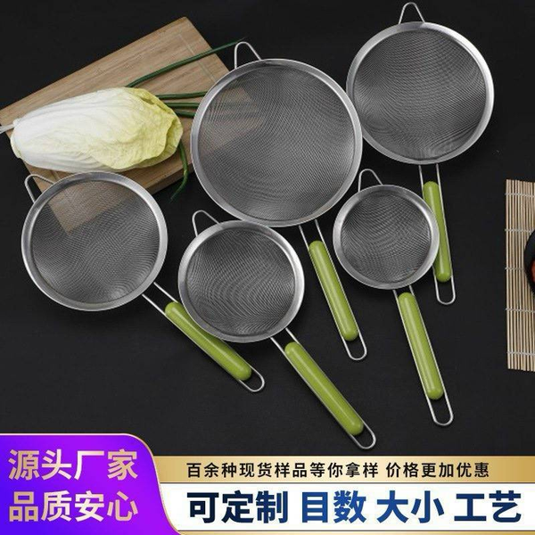 RÂY LỌC VIỀN INOX CÁN XANH CAO CẤP 20CM (T300) (CÁI)