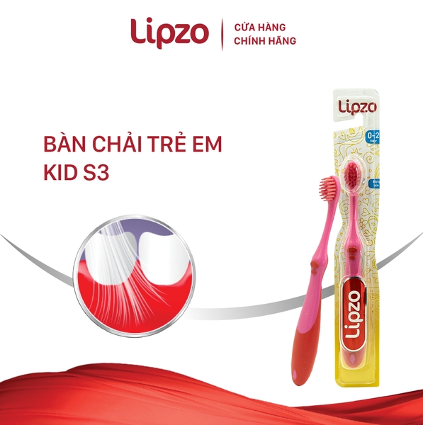 Bàn Chải Đánh Răng Trẻ Em LIPZO Kids 3 Lông Chỉ Tơ Nha Khoa Kháng Khuẩn ...