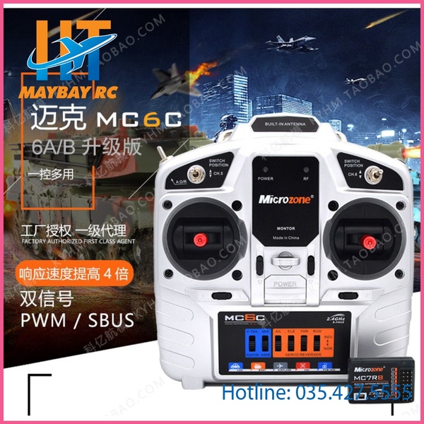 Tay Điều Khiển MC6C 2.4G + RX MC7RB Phiên Bản Nâng Cấp