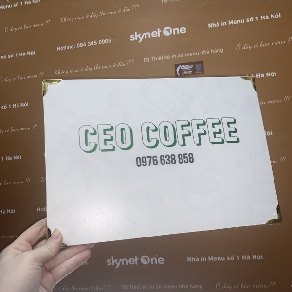 ⭐️Combo menu đèn led + menu fomex cầm tay - CEO Coffee⭐️