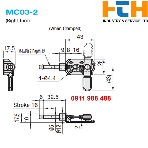 Kẹp chuyển đổi kéo đẩy MC03-2