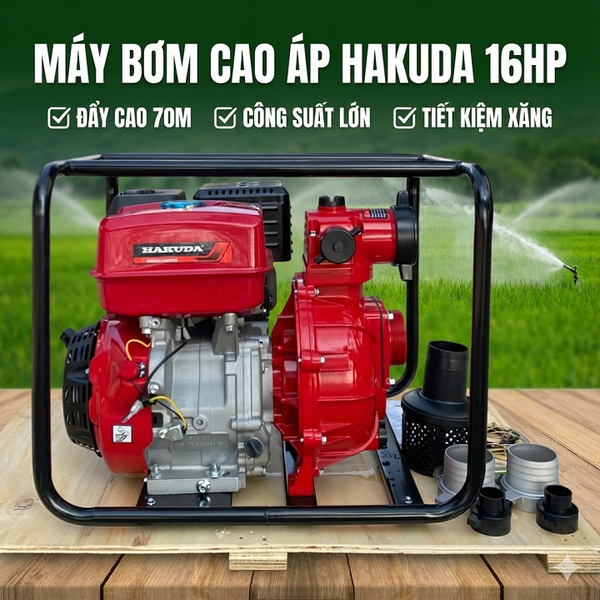 Máy Bơm Nước Cao Áp Chạy Xăng HAKUDA 16HP MBNCA80XN – Sức Mạnh Vượt Tr
