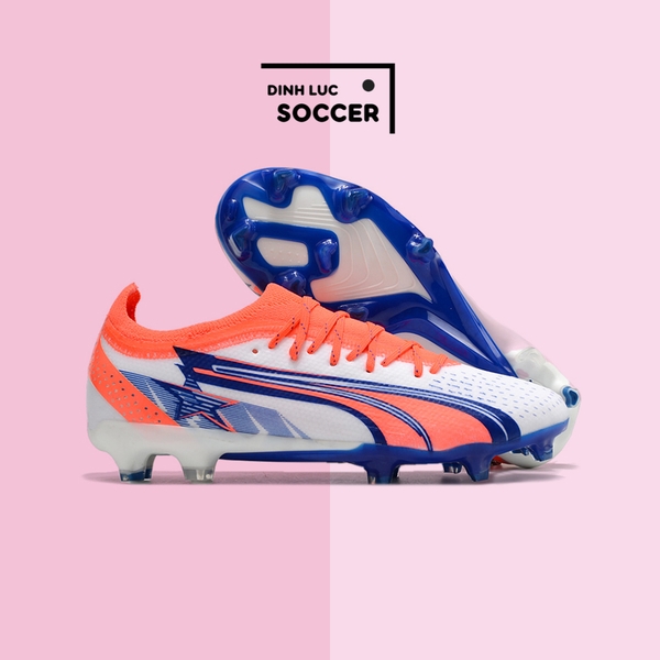 Giày Bóng Đá Puma Ultra Trắng Cam Đế Xanh FG