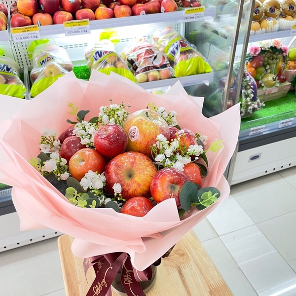 Bó hoa táo Ruby M1 - 3F Fruits - Trái Cây Nhập Khẩu - Giỏ Quà Biếu Tặng
