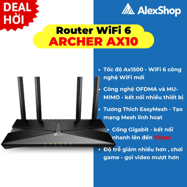 TP-Link Archer AX10 - Bộ Phát WiFi 6 Tốc Độ Cao AX1500, Kết Nối Ổn Định ...