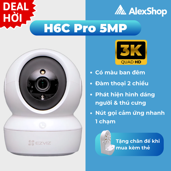 [5M] Camera Wifi Ezviz H6C Pro 5M - 3K Trong Nhà Xoay 360 Độ, Màu Ban ...