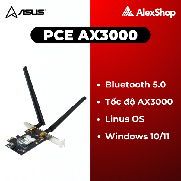 [AX3000-Bulk] Card Mạng PCIE Wifi 6 Asus AX3000 Trang Bị Bluetooth 5.0 ...