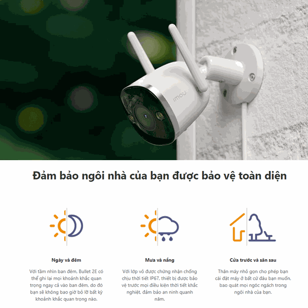 [5M] Camera Wifi Imou F52FP Cố Định Ngoài Trời, Góc Rộng, Có Màu Ban ...