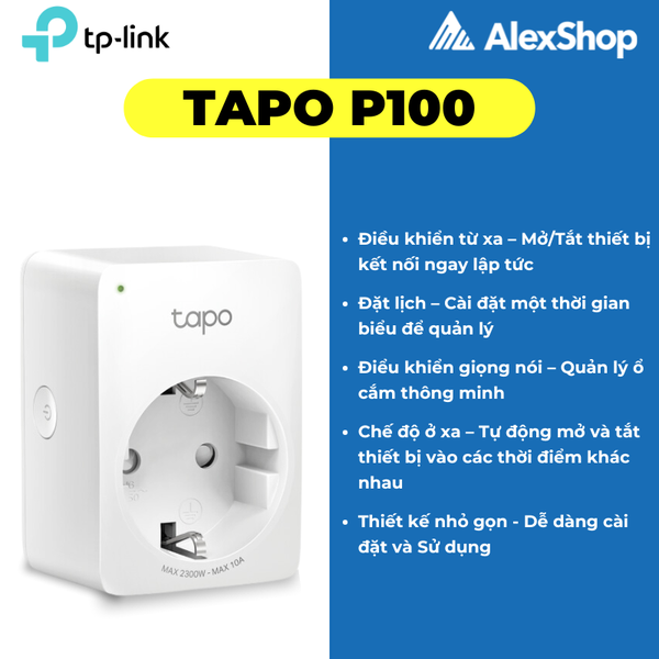 Ổ Cắm Wi-Fi Thông Minh TP-Link Tapo P100 | Alexshop.vn
