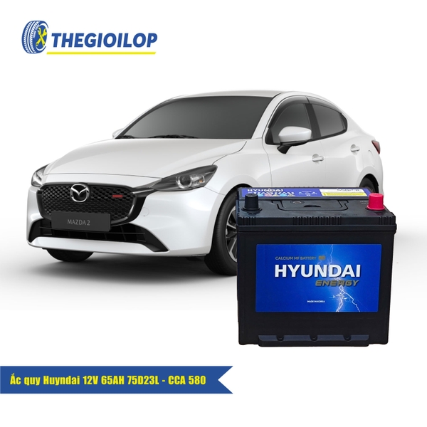 Bình ắc quy Huyndai 12V 65AH Q85-95D23L UEFB (Start - Stop) - CCA 670 - Dùng cho Mazda 2, 3, 6 ...