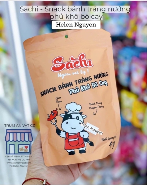 SACHI SNACK BÁNH TRÁNG NƯỚNG CÁC VỊ - 45G Trùm Ăn Vặt Cz