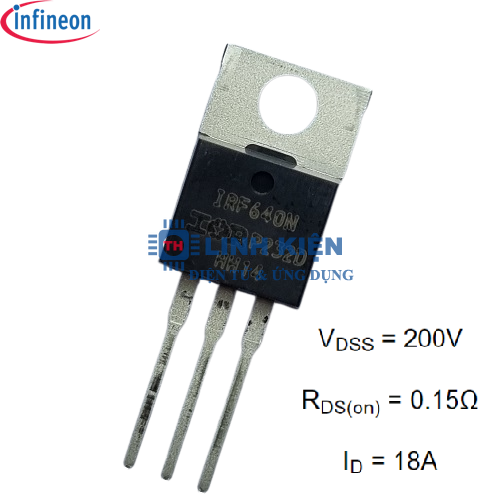 IRF640NPBF TO-220 N Power MOSFET 200V 18A
