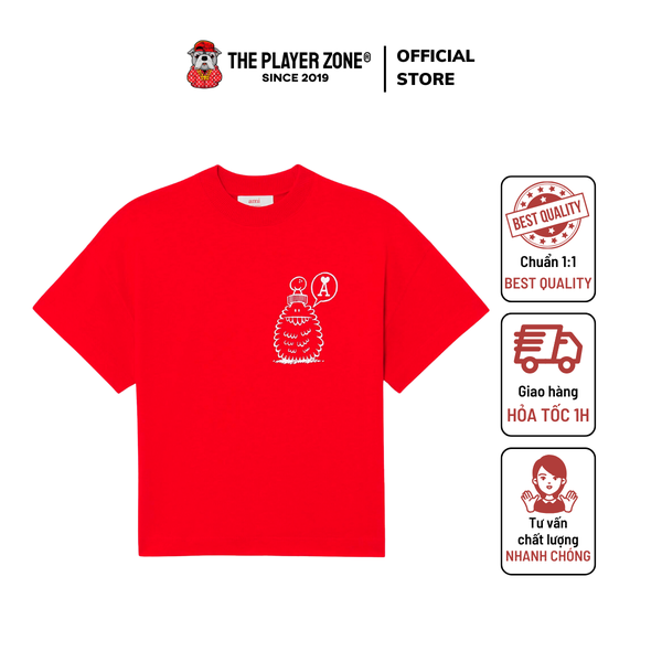 Áo Thun Ami De Coeur Kevin Lyons X Ami T-shirt In Red Small Logo The ...