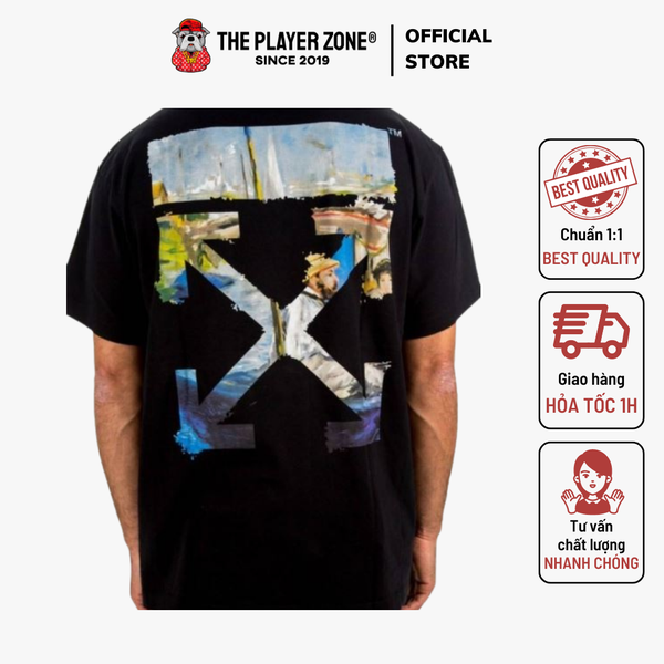 Best Quality Check Áo Thun Off-White Oil Painting Đen The Player Zone